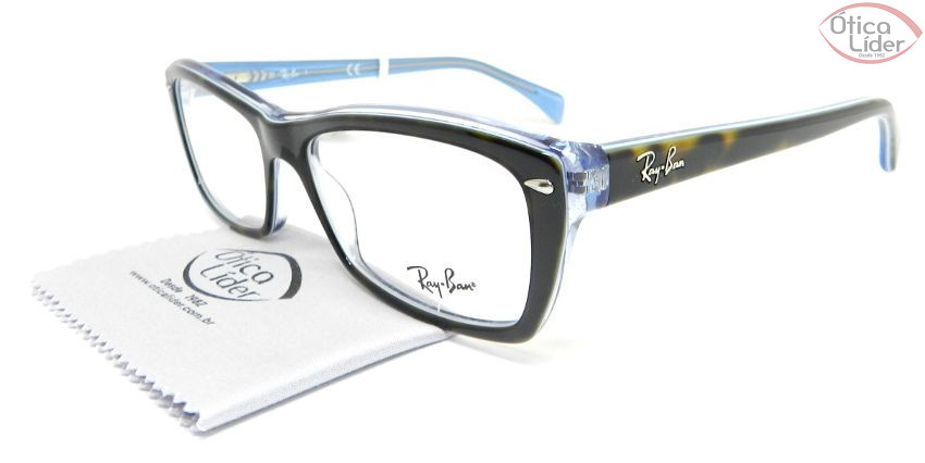 Ray-Ban RX5255 5023 53 Acetato Demi / Azul - até 20% de Desconto na ...