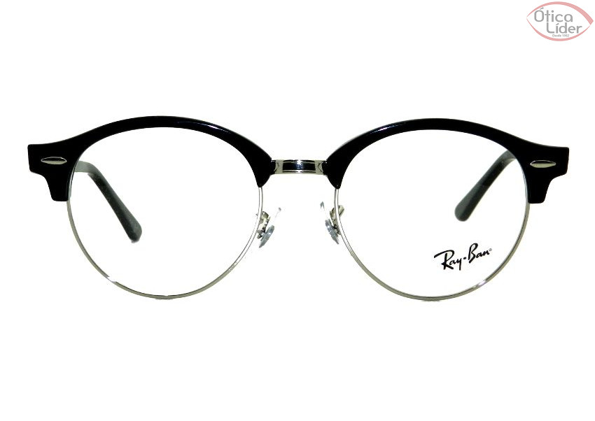 Ray-Ban RX4246v 2000 49 Clubround Metal / Acetato Preto - até 20% de ...