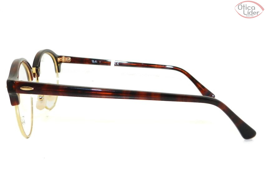 Ray-Ban RX4246v 2372 49 Clubround Metal / Acetato Marrom Mesclado - até ...
