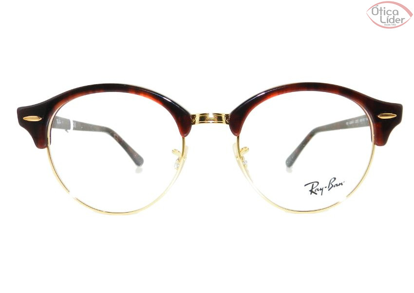 Ray-Ban RX4246v 2372 49 Clubround Metal / Acetato Marrom Mesclado - até ...