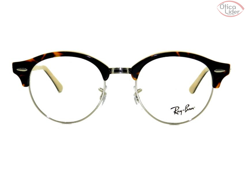 Ray-Ban RX4246v 5239 47 Clubround Metal / Acetato Demi - até 20% de ...